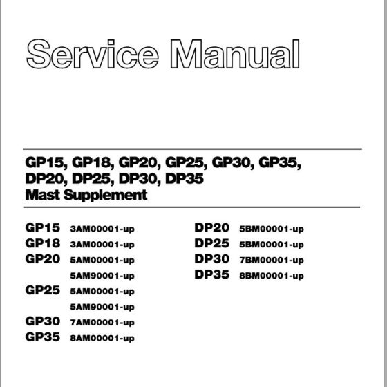 CAT Lift Truck DP20 MC Service Manual
