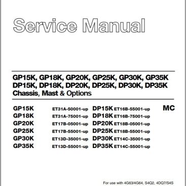 CAT Lift Truck DP20K FC Service Manual