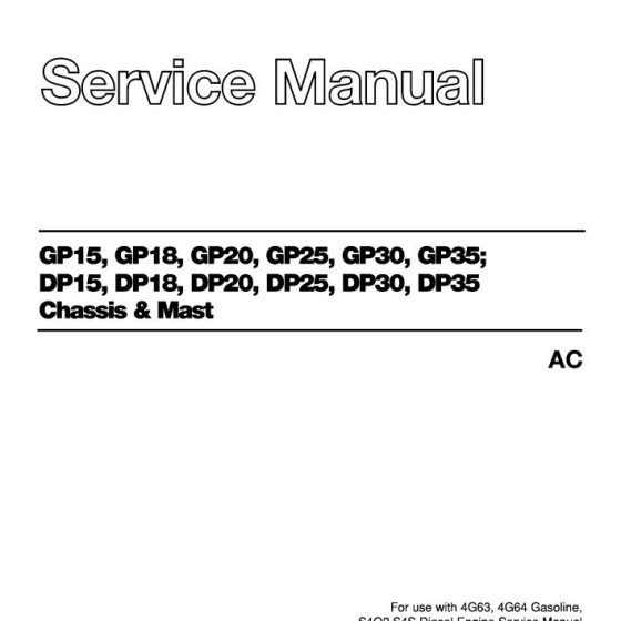 CAT Lift Truck DP25 MC Service Manual