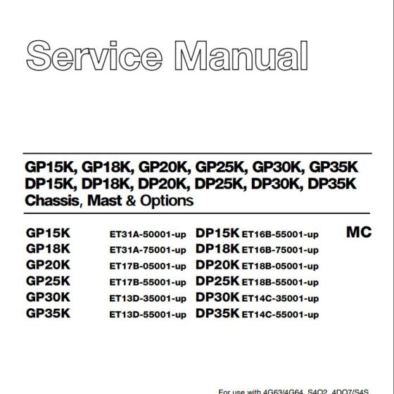 CAT Lift Truck DP30K FC Service Manual