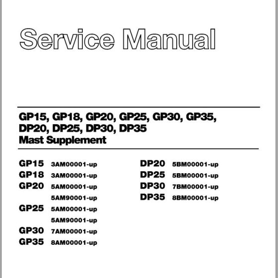 CAT Lift Truck DP35 FC Service Manual