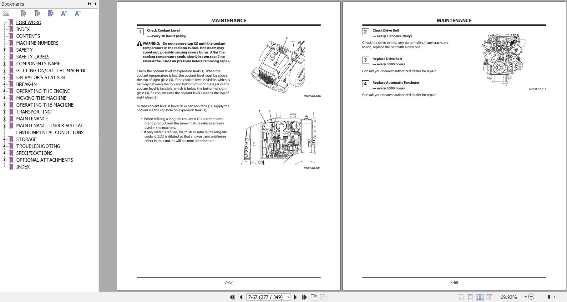Kawasaki KCM Wheel Loader 50Z7 60Z7 Service Manual Operation ...