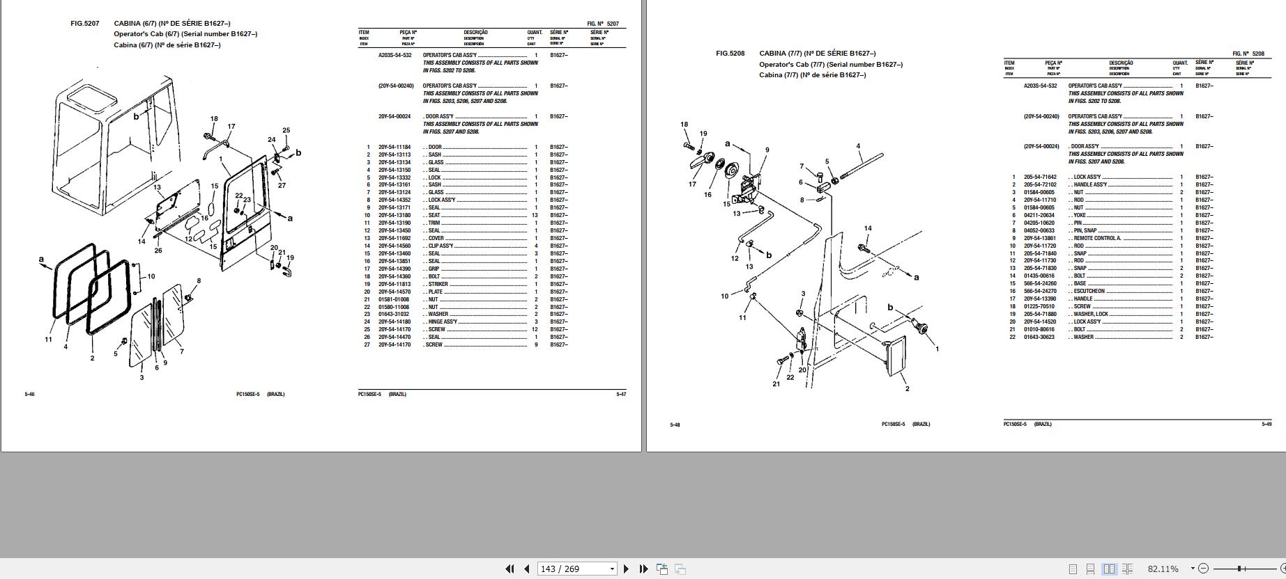 Komatsu Crawler Excavators PC150SE-5 Part Book KPPB001006
