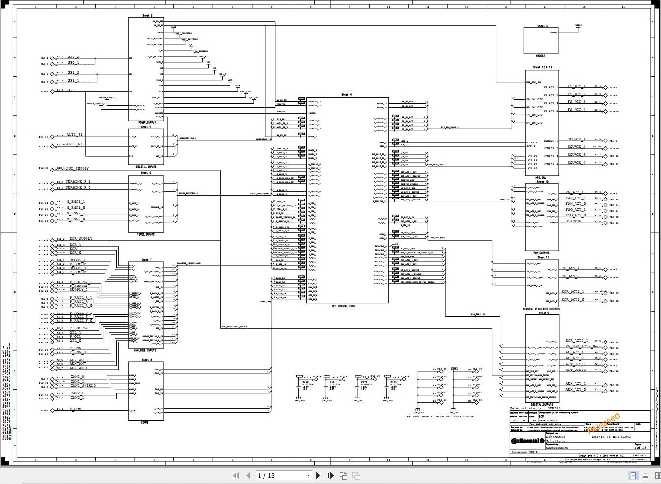 Scania Controller S6 HPI Electrical Diagrams 63D42666XAG