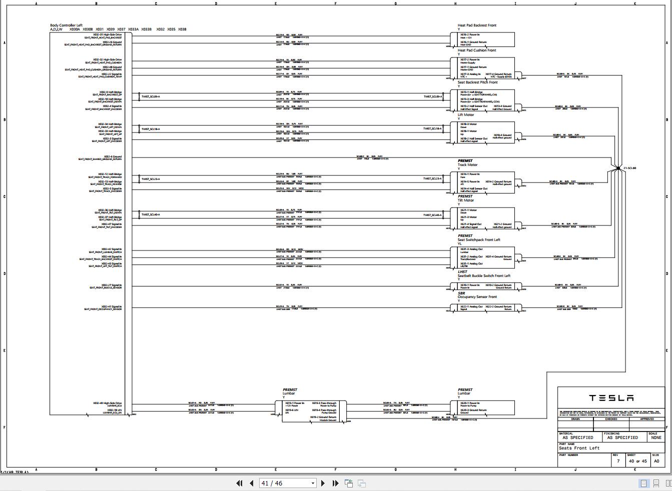 Tesla Model 3 LHD and RHD Circuit Diagram 10.2020-01.2022