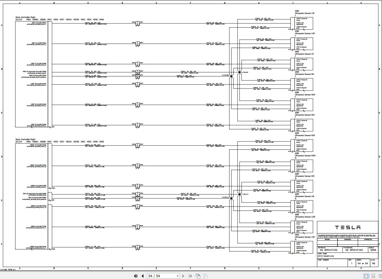 Tesla Model Y LHD and RHD Circuit Diagram 01.2022-05.2023