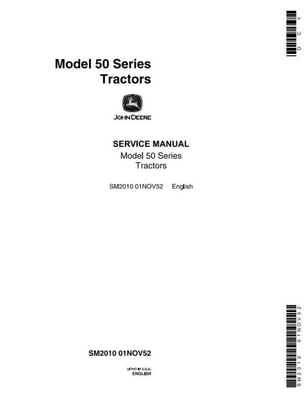 John Deere 50 Series Tractor Service Manual SM2010