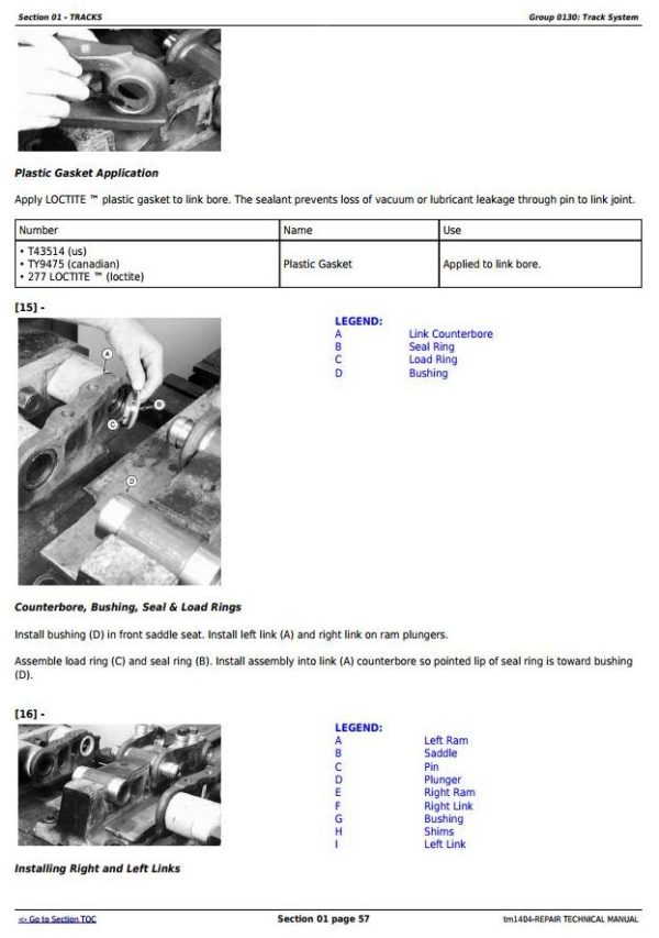 John Deere 450G 550G 650G 455G 555G Crawler Dozer Loader Repair Technical Manual TM1404
