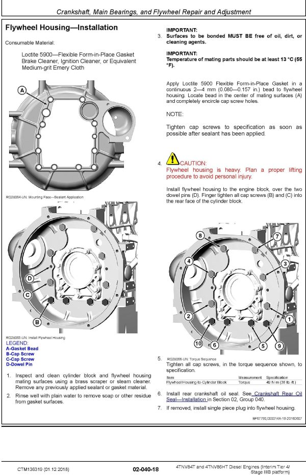 John Deere 4TNV84T 4TNV86HT Yanmar Diesel Engine Component Technical ...