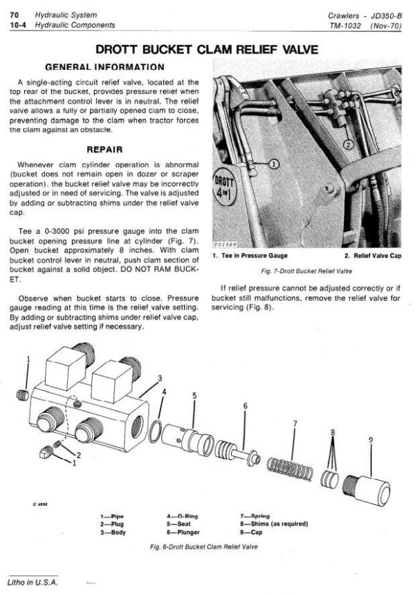 John Deere 350B Crawler Tractor Loader Technical Manual TM1032