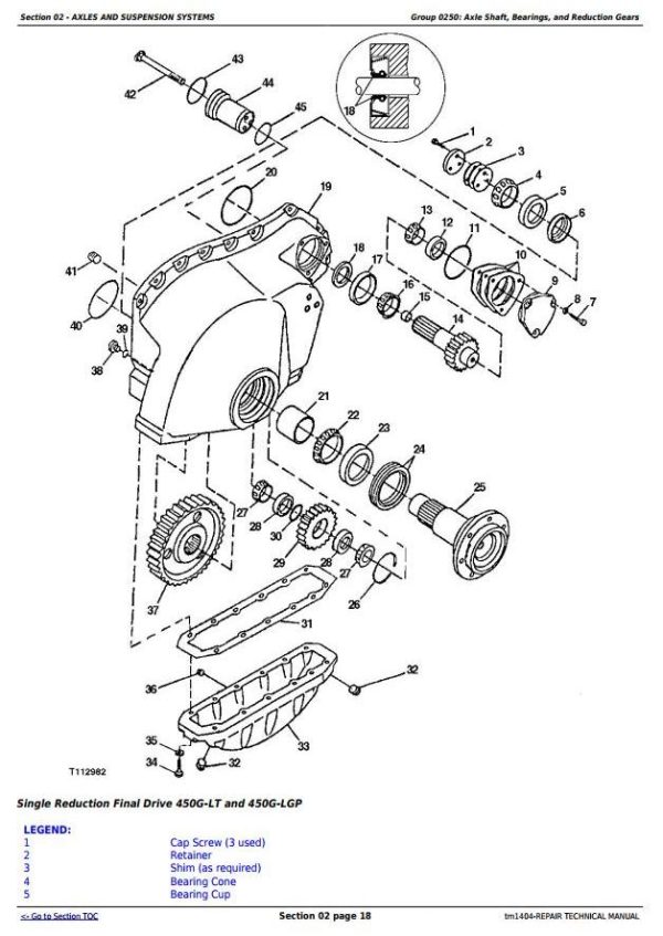 John Deere 450G 550G 650G 455G 555G Crawler Dozer Loader Repair Technical Manual TM1404