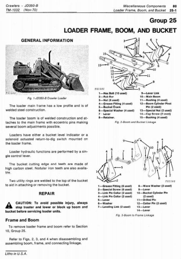 John Deere 350B Crawler Tractor Loader Technical Manual TM1032