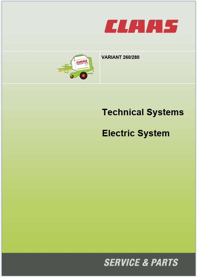 Claas VARIANT 260 280 Technical Systems Electric System