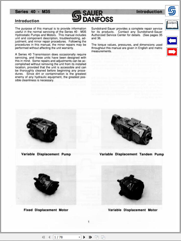Danfoss Pump Series 40-M35 Service Manual 50940357-reva