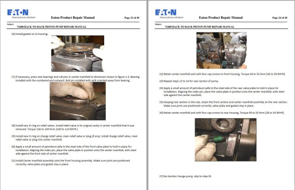 Eaton Pump 72400 Repair Manual 50940605-REVA