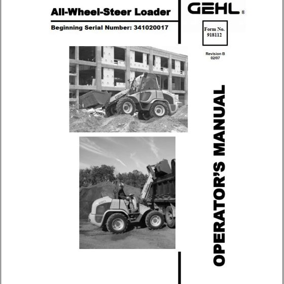 GEHL All-Wheel Steer Loader AWS36 Operators Manual 918264C