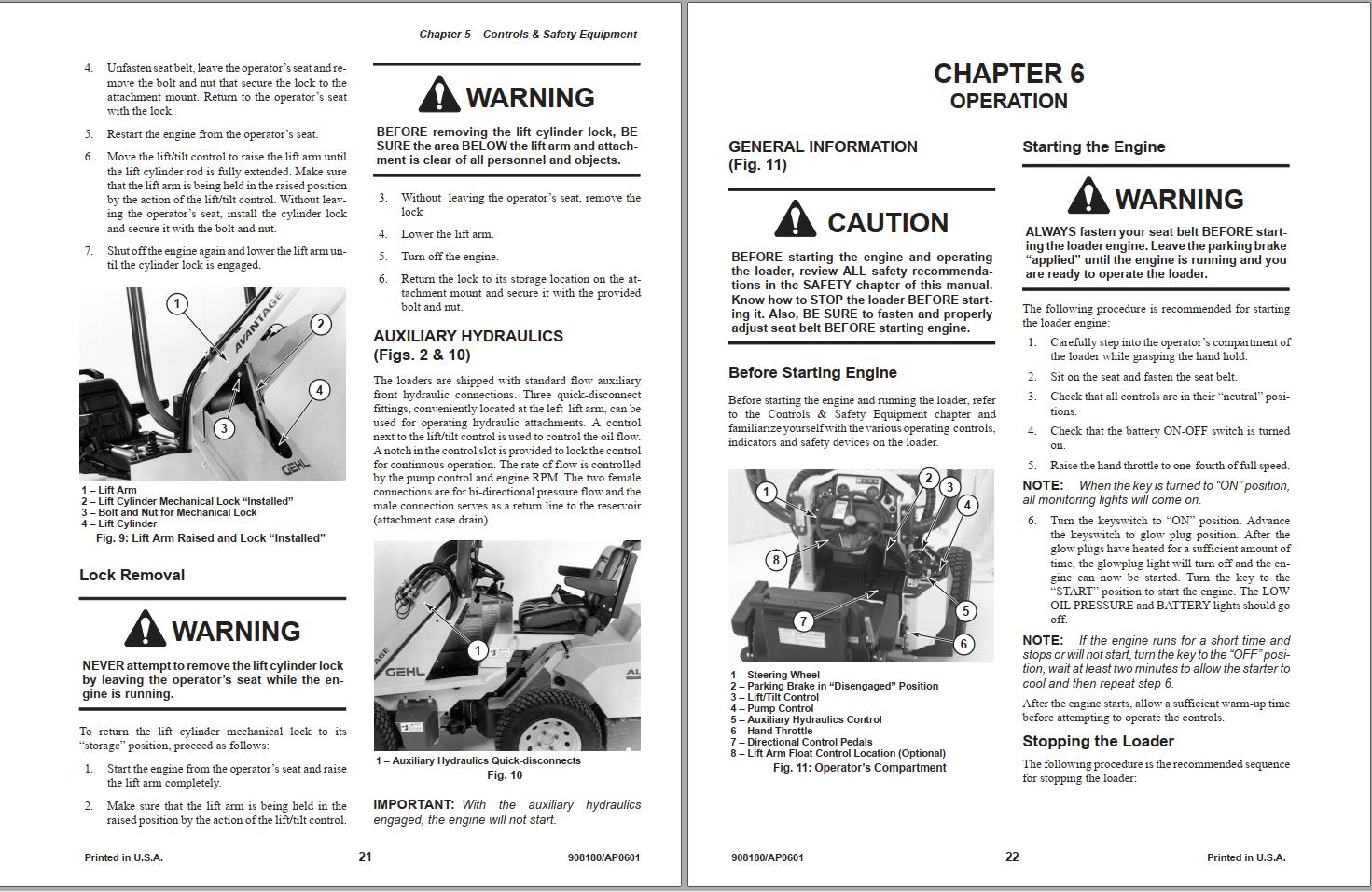 GEHL Articulated Loader AL20 DX Operators Manual 908180A