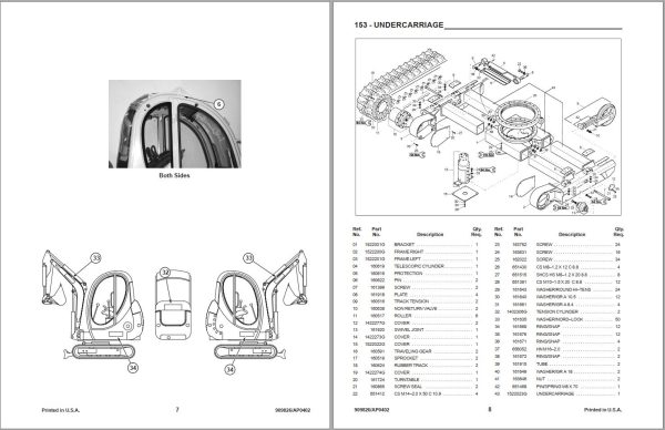 GEHL Excavator 153 Parts Manual 909826A