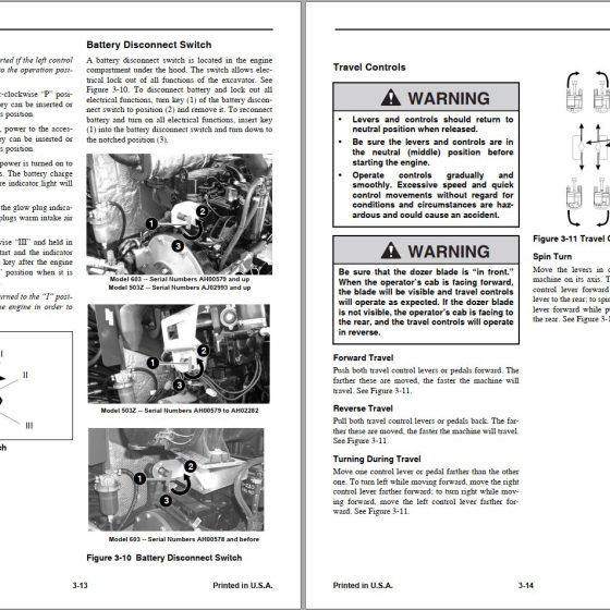 GEHL Compact Excavator 753Z 803 Operators Manual 918074D