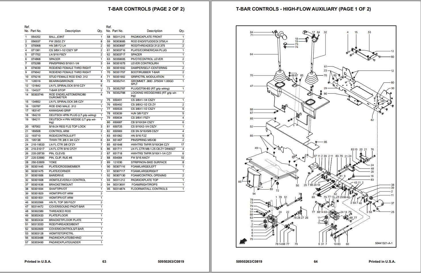 GEHL Compact Track Loader RT165 RT165 X-Series Parts Manual 50950263C