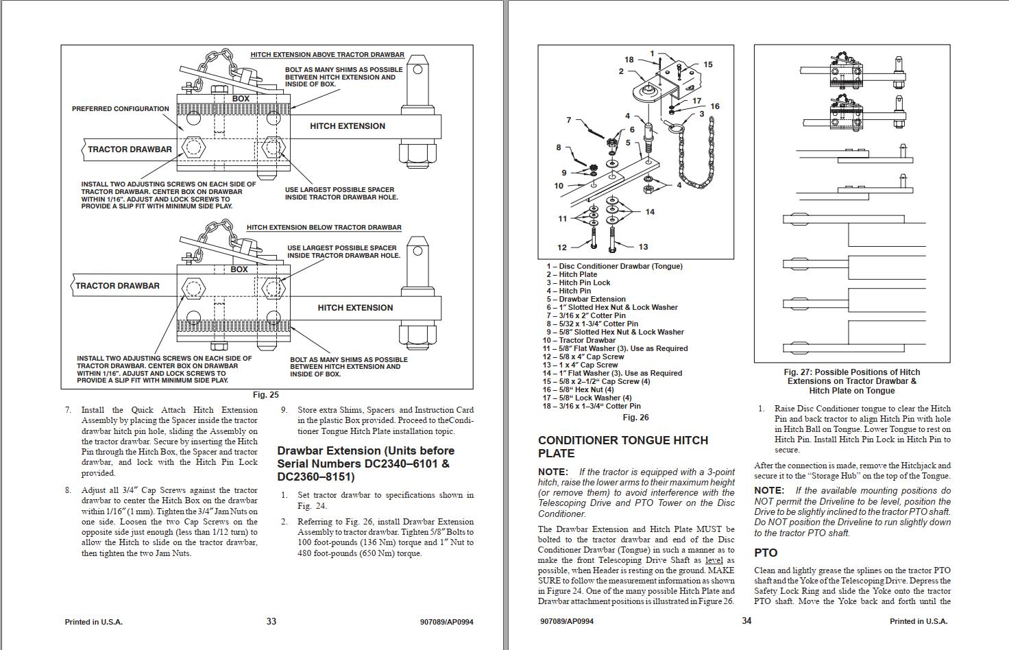 GEHL Disc Mower Conditioner 2340 2360 Operators Manual 907089A