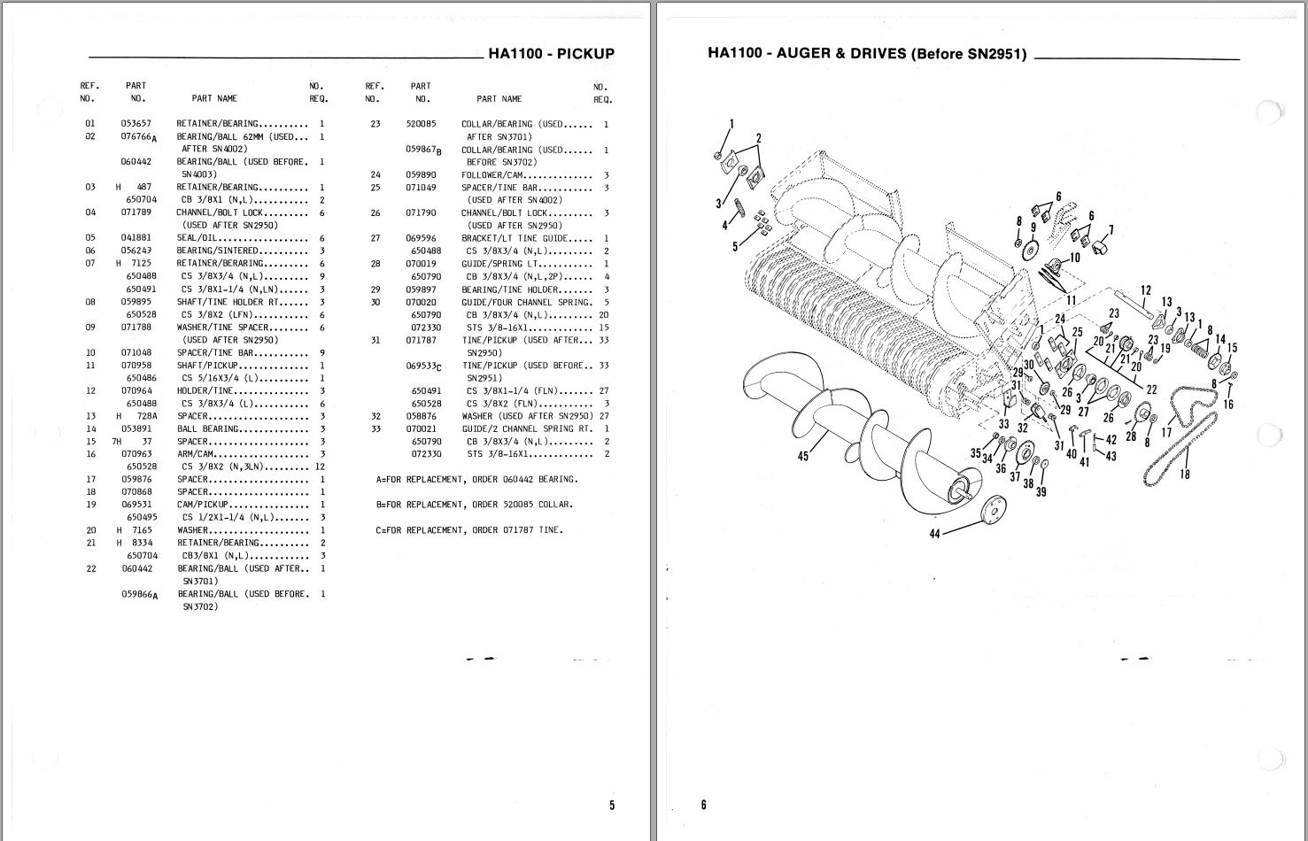 GEHL Hay Attacher HA1100 Service Parts Manual 903661A