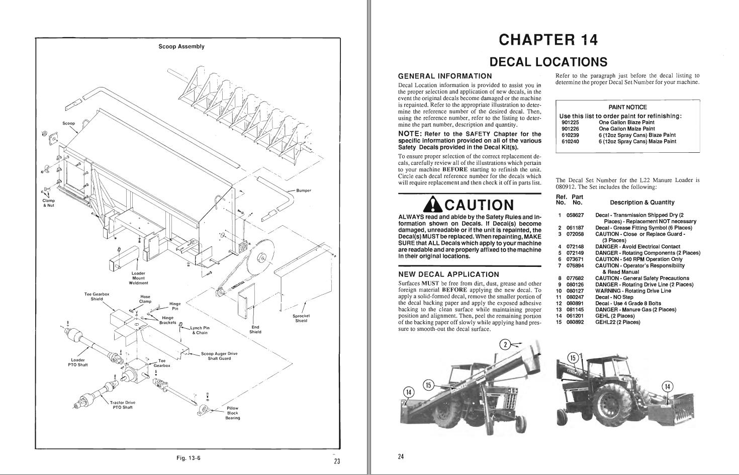 GEHL Manure Loader L22 Operators and Service Parts Manual 904122A