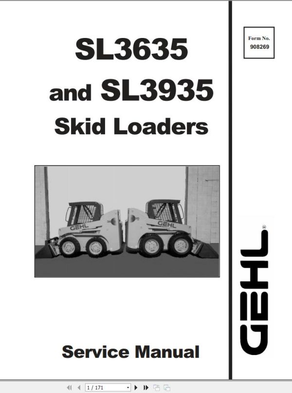 GEHL Skid Loader 5635 6635 Shop Manual 907285