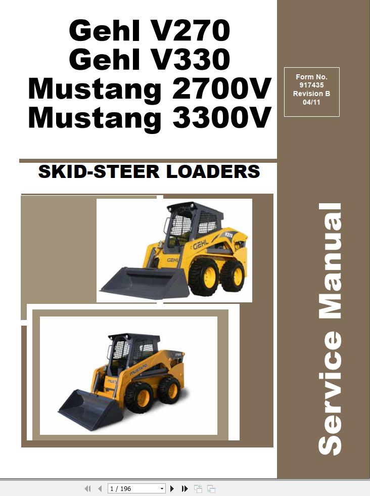 GEHL Skid-Steer Loaders V270 V330 Service Manual 917435b