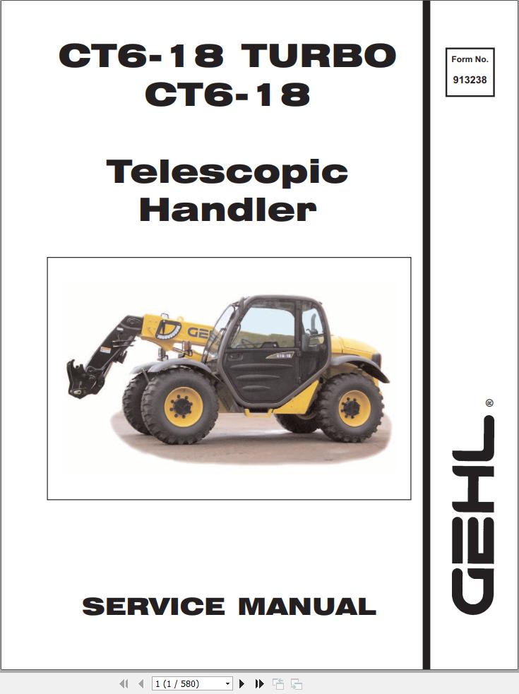 GEHL Telescopic Handlers CT6-18 CT6-18 Turbo Service Manual 913238