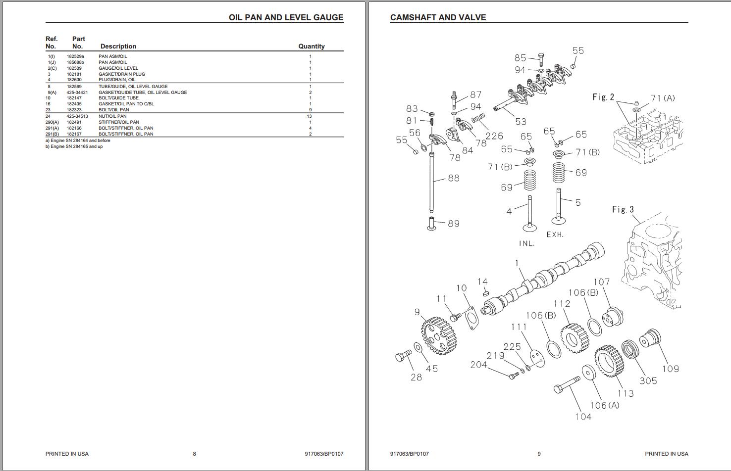 Isuzu Engine 4JG1-TPA Parts Manual 917063B