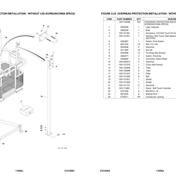 JLG Boom Lifts 1030S 1100SJ Parts Manual 3121756 2022