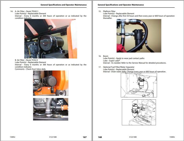 JLG Boom Lifts 1500SJ Operation Safety Manual 31221385 2023 PVC 2301