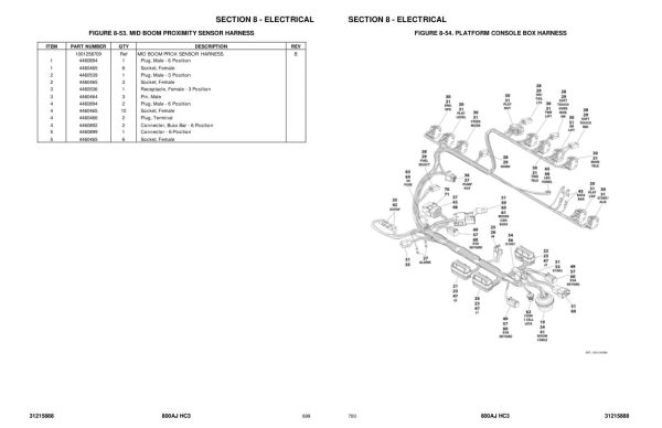 JLG Boom Lifts 800AJ HC3 Parts Manual 31215888 2023 PVC 2007