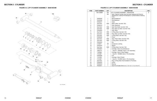 JLG Boom Lifts E300AJP Parts Manual 31220352 2022 PVC 2207