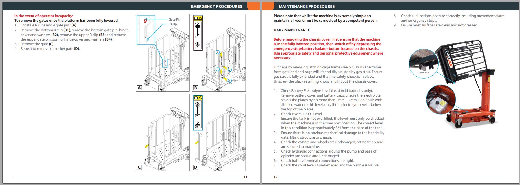 JLG POWER TOWERS Vertical Masts NANO 25 Operation Maintenance Manual ...