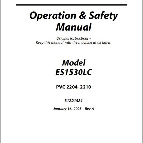 JLG Scissor Lifts ES1530LC Operation Safety Manual 31222422 2023 PVC 2304