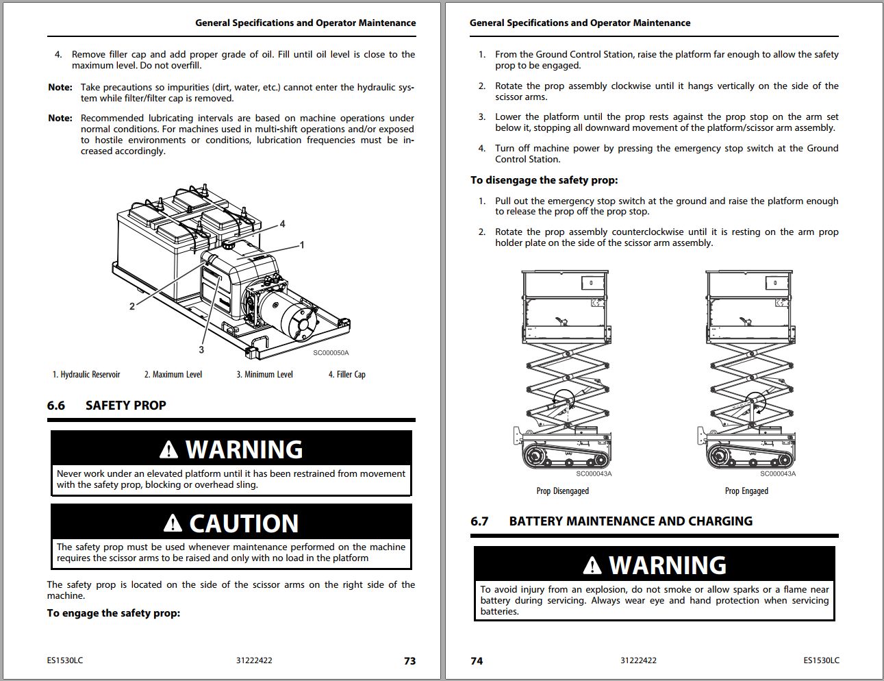 JLG Scissor Lifts ES1530LC Operation Safety Manual 31222422 2023 PVC 2304