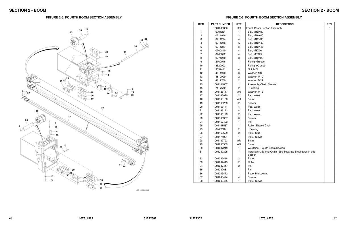 JLG Telehandlers 1075 4523 Parts Manual 31222302 2023 PVC 2305