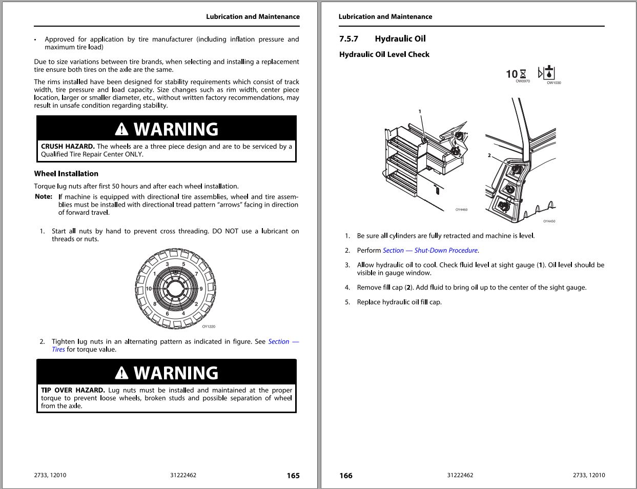 JLG Telehandlers 12010 2733 Operation Safety Manual 31222462 2023 PVC 2311