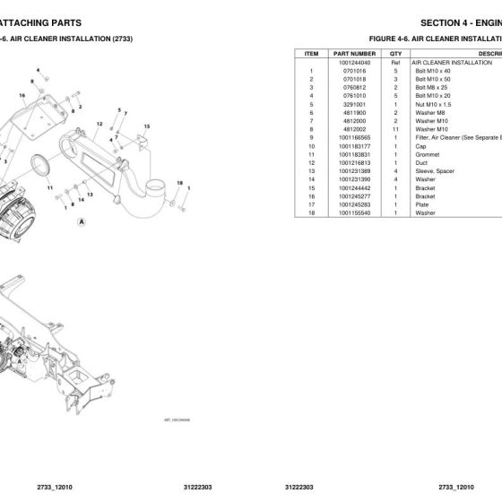 JLG Telehandlers 12010 2733 Parts Manual 31221302 2023 PVC 2211