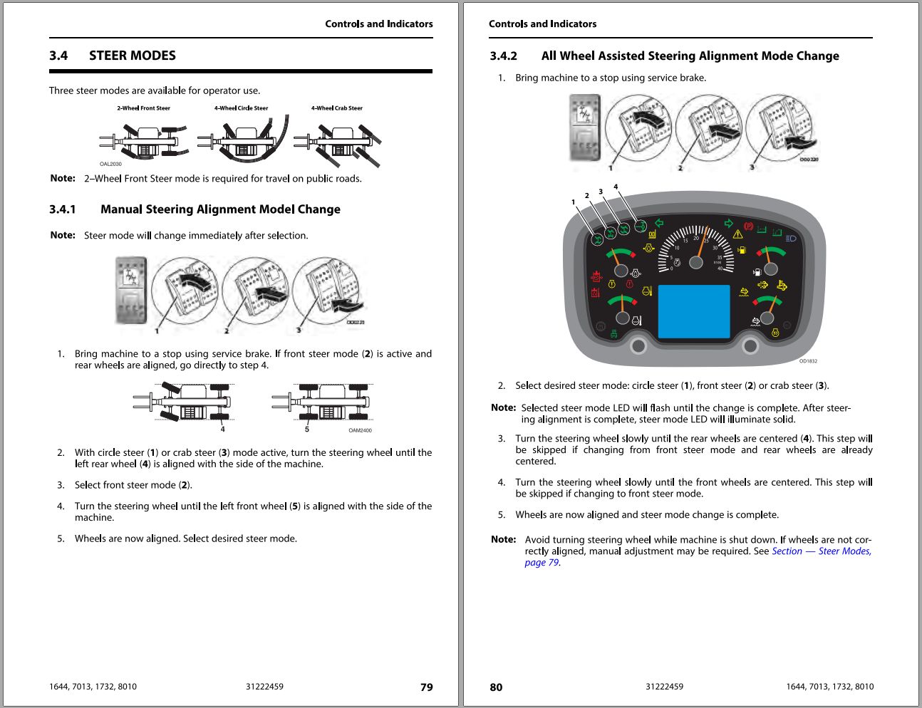 JLG Telehandlers 1644 1732 7013 8010 Operation Safety Manual 31222459 ...