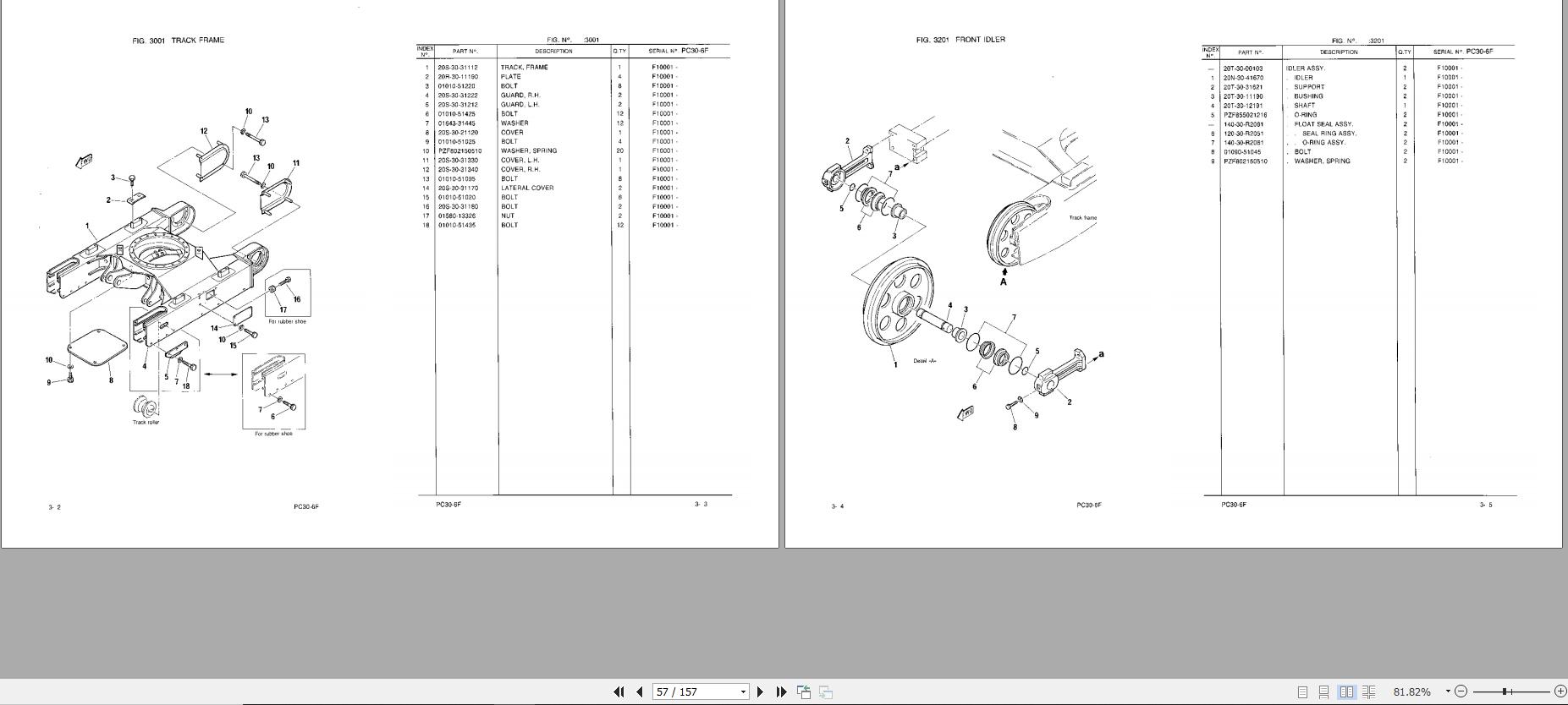 Komatsu Crawler Excavators PC30-6F Part Book EEPB000900