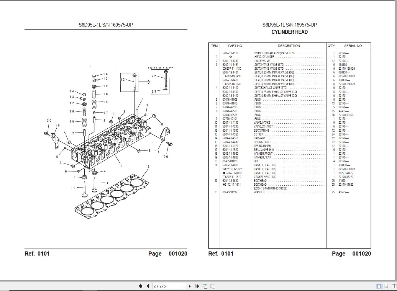 Komatsu Motor Graders GD511A-1 Part Book LEPBG51100