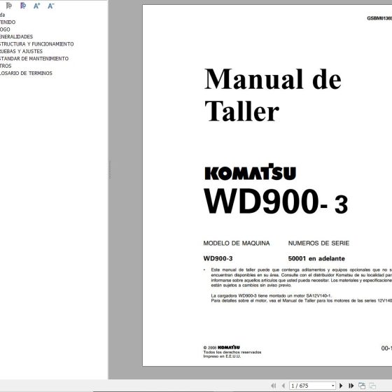 Komatsu Wheel Dozers WD420-3 Part Book PEPBP01100