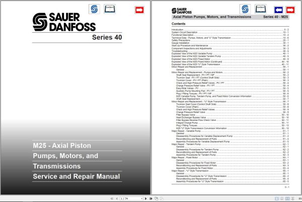 Sauer Danfoss Axial System M25 Service Manual 915182