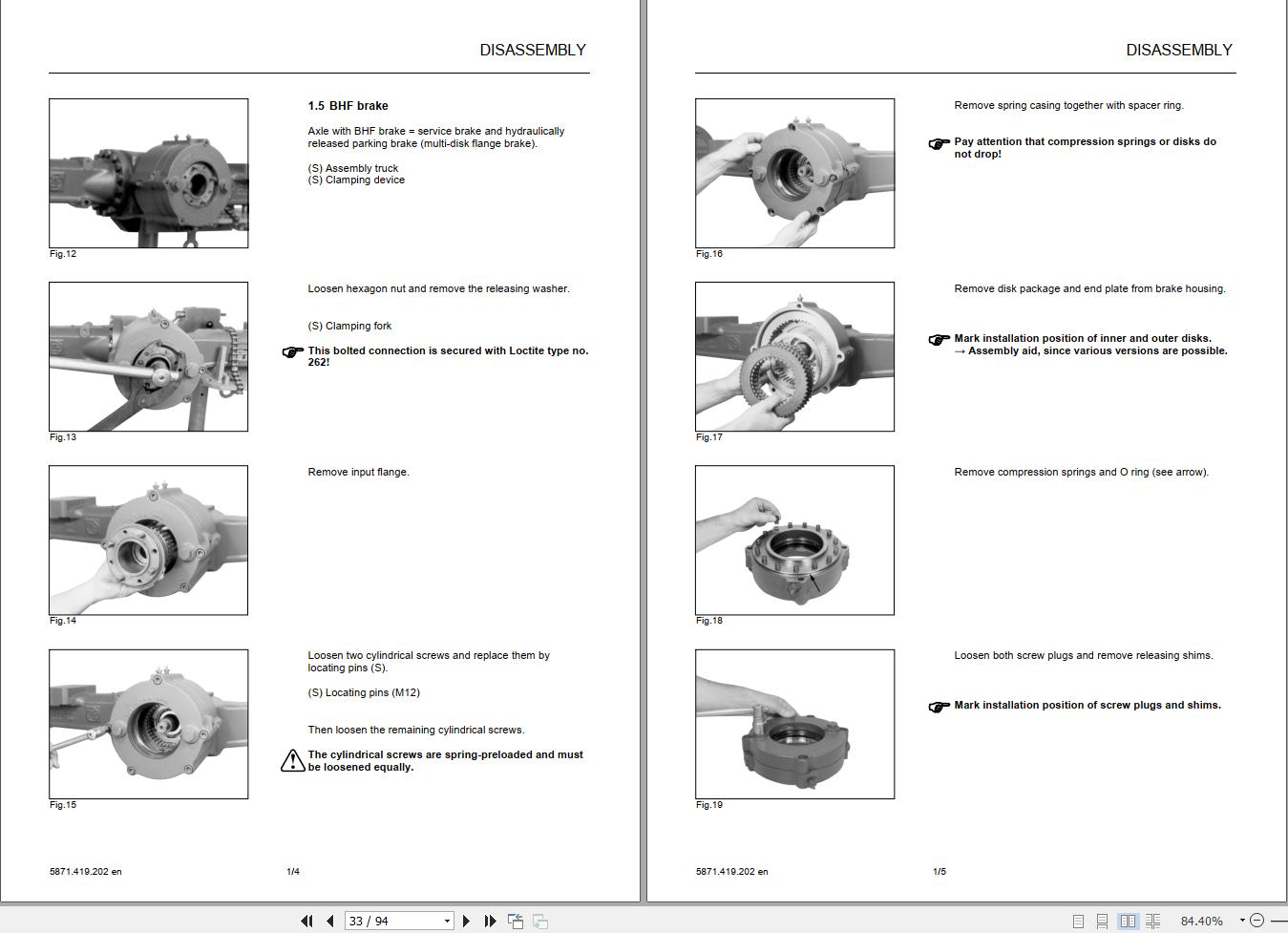 ZF Multitrac Axle MT-L3010II to MT-L3025II Service Manual 50940485