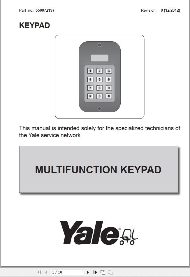 Yale Forklift A473 (MP20DL) Service Manual