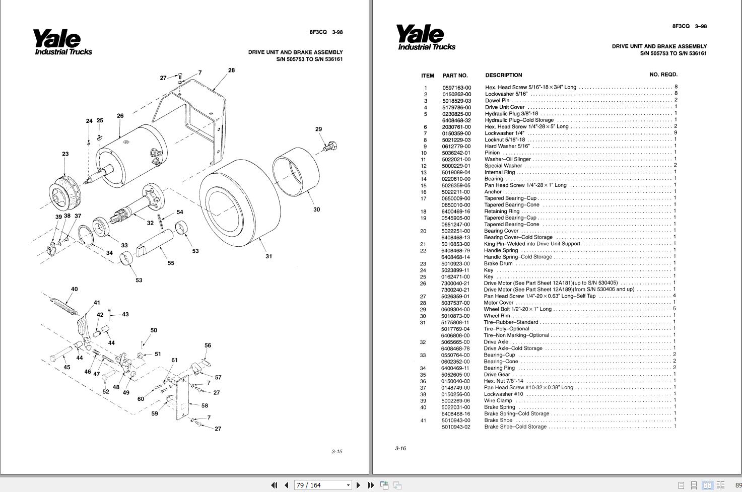 Yale Forklift A827 (MPB040AC) Parts Catalog