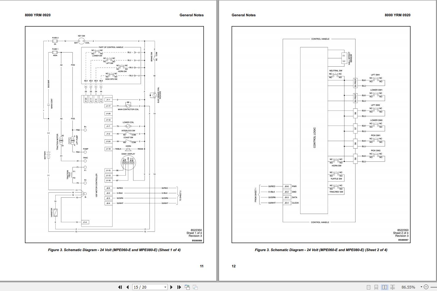 Yale Forklift A890 (MPE080E) Service Manual